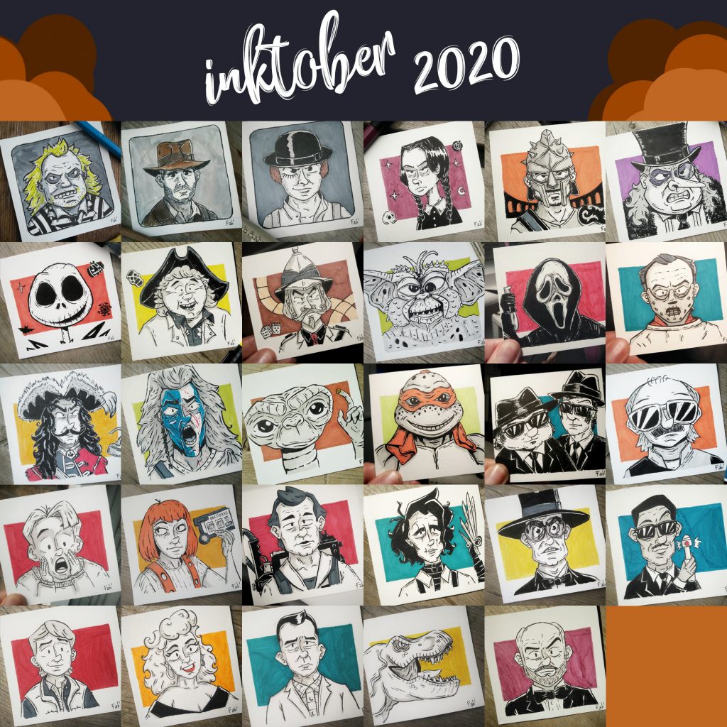 Sketch cards – Inktober 2020 – La shop de Fab'